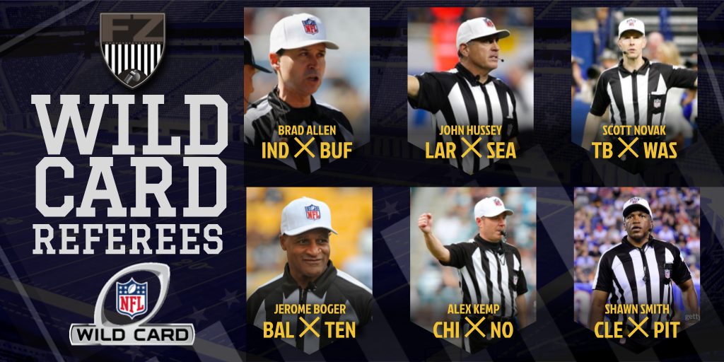 Allen, Hussey, Novak, Boger, Kemp, and Smith are Wild Card referees ...